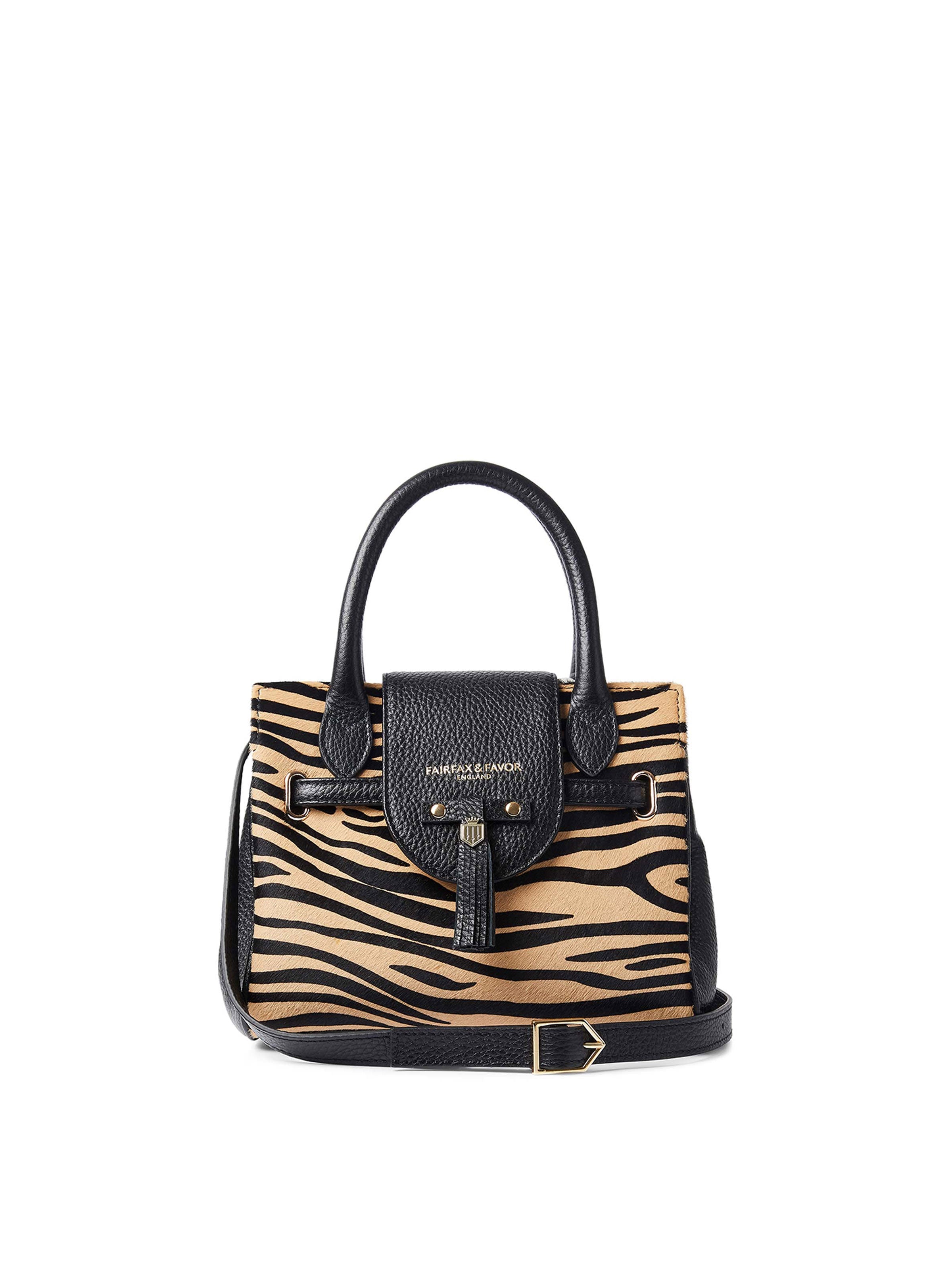 Mini Windsor - Women's Handbag - Tan Zebra Haircalf | Refavored